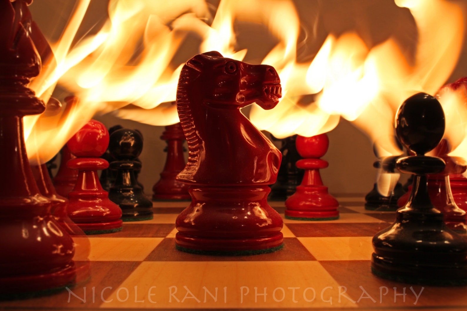 Knight of Fire [chess] - Surreal Photography - Etsy