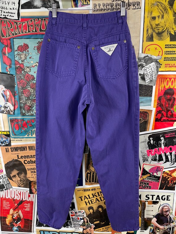 Vintage Junior Girls Kids 90s Purple High Waisted Tap… - Gem