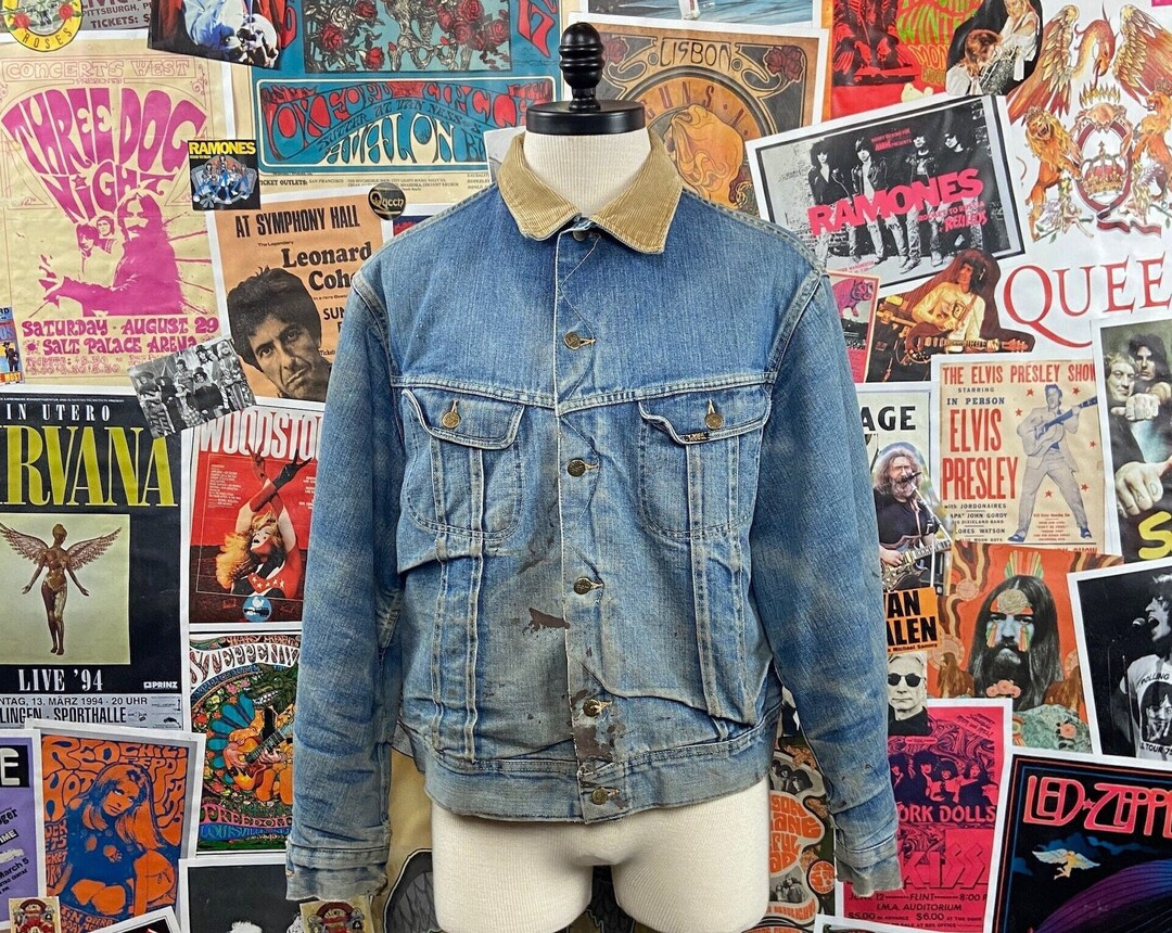 Vintage Mens 70s Distressed & Stained Lee Storm Rider 101LJ Blanket ...