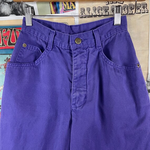 Vintage Junior Girls Kids 90s Purple High Waisted Tap… - Gem