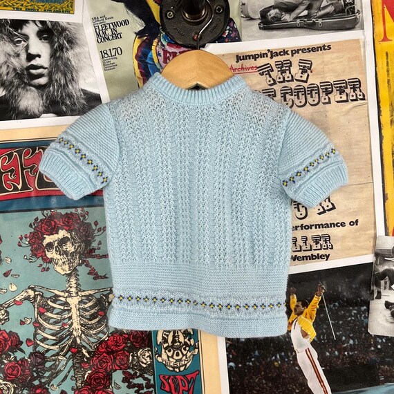 Vintage Baby Kids 1960s-70s Light Blue Renzo Italy Kn… - Gem