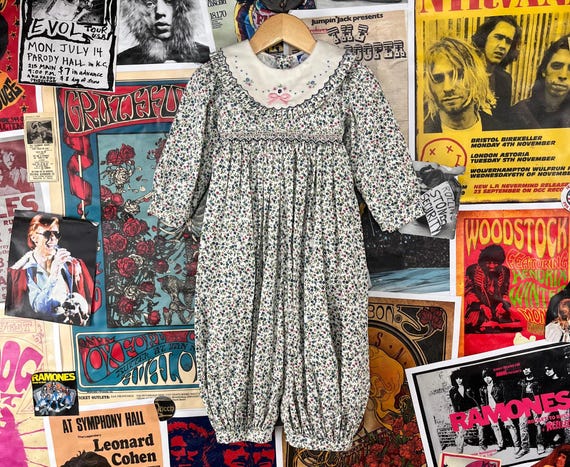 Vintage Baby Girl Kids 70s 90s Tiny Floral Print Carr… - Gem