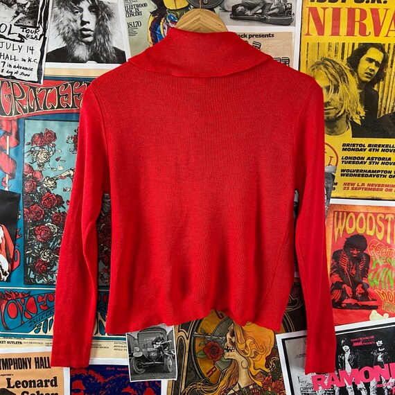 Vintage Kids 70s Plain Red Ribbed Long Sleeve JCPenne… - Gem