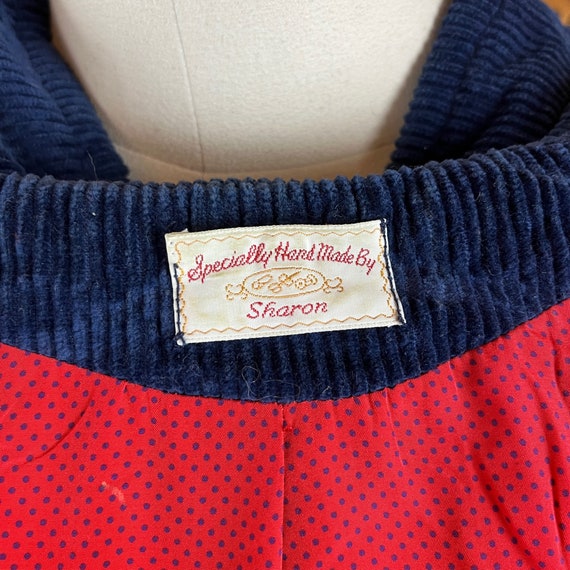 Vintage Women's 70s Handmade Blue Quilted Corduroy Ca… - Gem