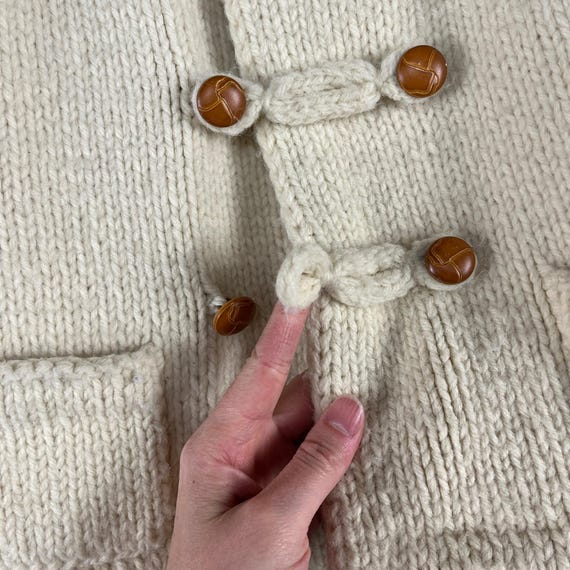 Vintage Girls 1970s-80s Ivory Cream Knit Two Pocket P… - Gem