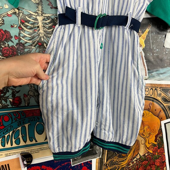 Vintage Baby Boy Kids 90s Baseball Pinstripe Collared… - Gem