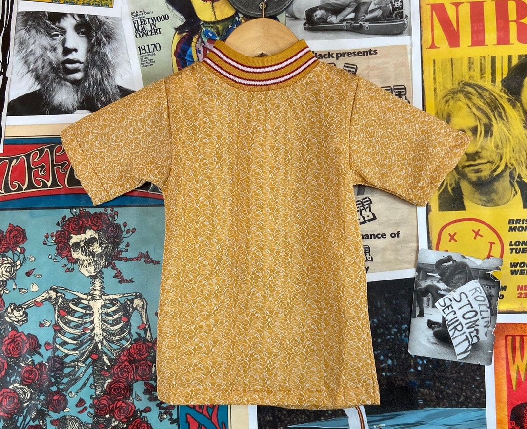 Vintage Kids 1960s Mustard Yellow Mod Mock Neck Pullover - Etsy