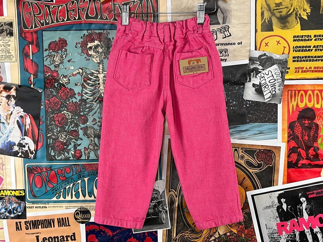 Vintage Toddler Girls Kids 60s-70s Retro Bright Pink Health-tex Ranch ...