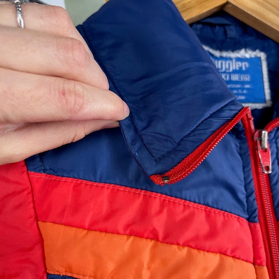 Vintage Kids 80s Blue Red & Orange Color Block Snuggl… - Gem