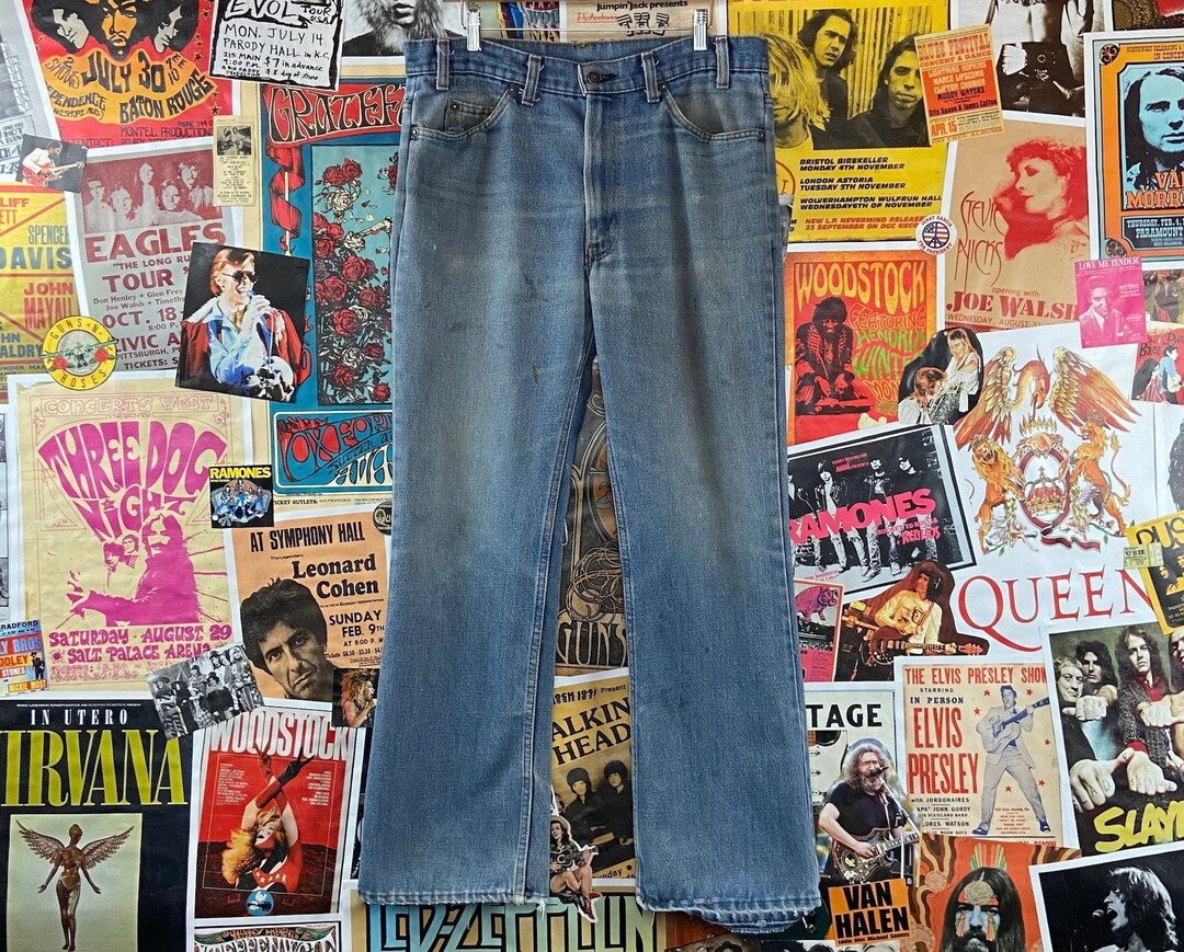 Vintage 70s Stained Faded Distressed Levi's 517s Orange Tab Denim Jeans ...