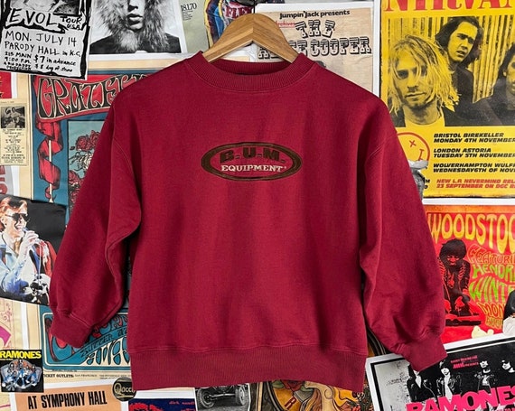 Vintage Kids 90s Red BUM Equipment Pullover Crewneck … - Gem