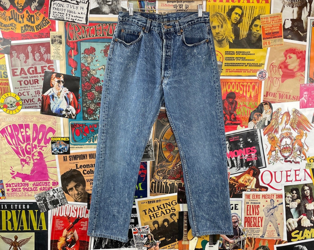 90s Vintage Faded Levi's 501s USA Button Fly 31/32 Waist Denim Jeans ...