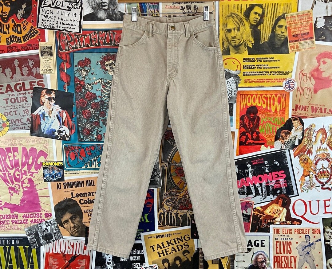 Vintage Kids 80s-90s Plain Khaki Beige Rustler Denim Jeans Size 12 Age ...