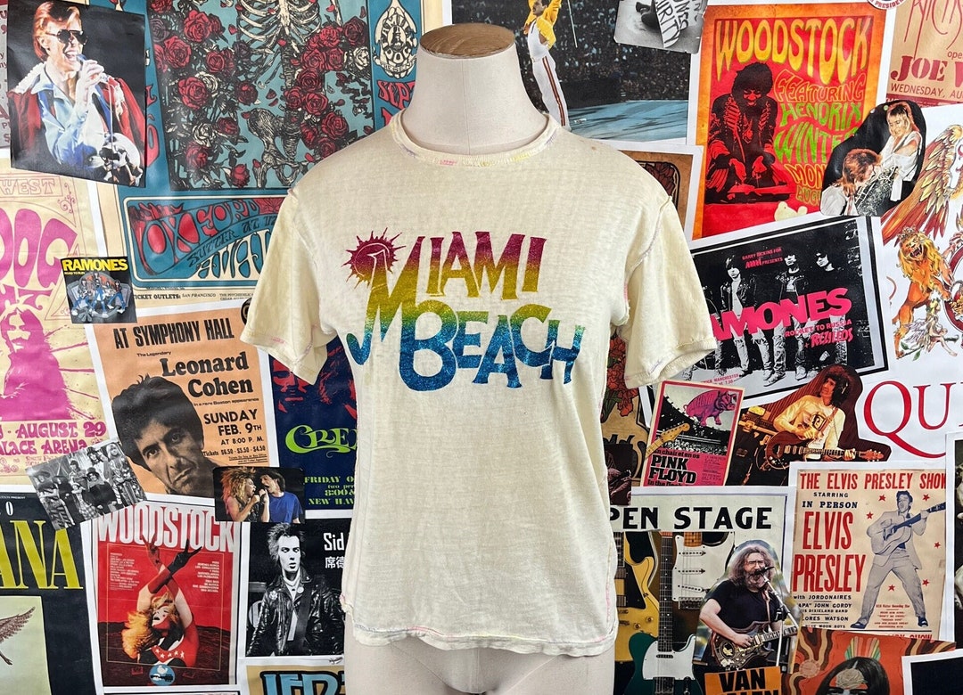 Vintage Women's 70s Thin Miami Beach Florida Glitter Iron - Etsy