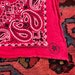 Vintage Red Paisley Print RN 15187 All Cotton Hav-a-hank Bandana Hanky ...