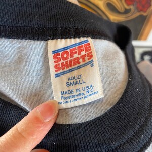 90s Vintage Womens Blue Hawaiian Surfer Girl Iron on Graphic Ringer ...