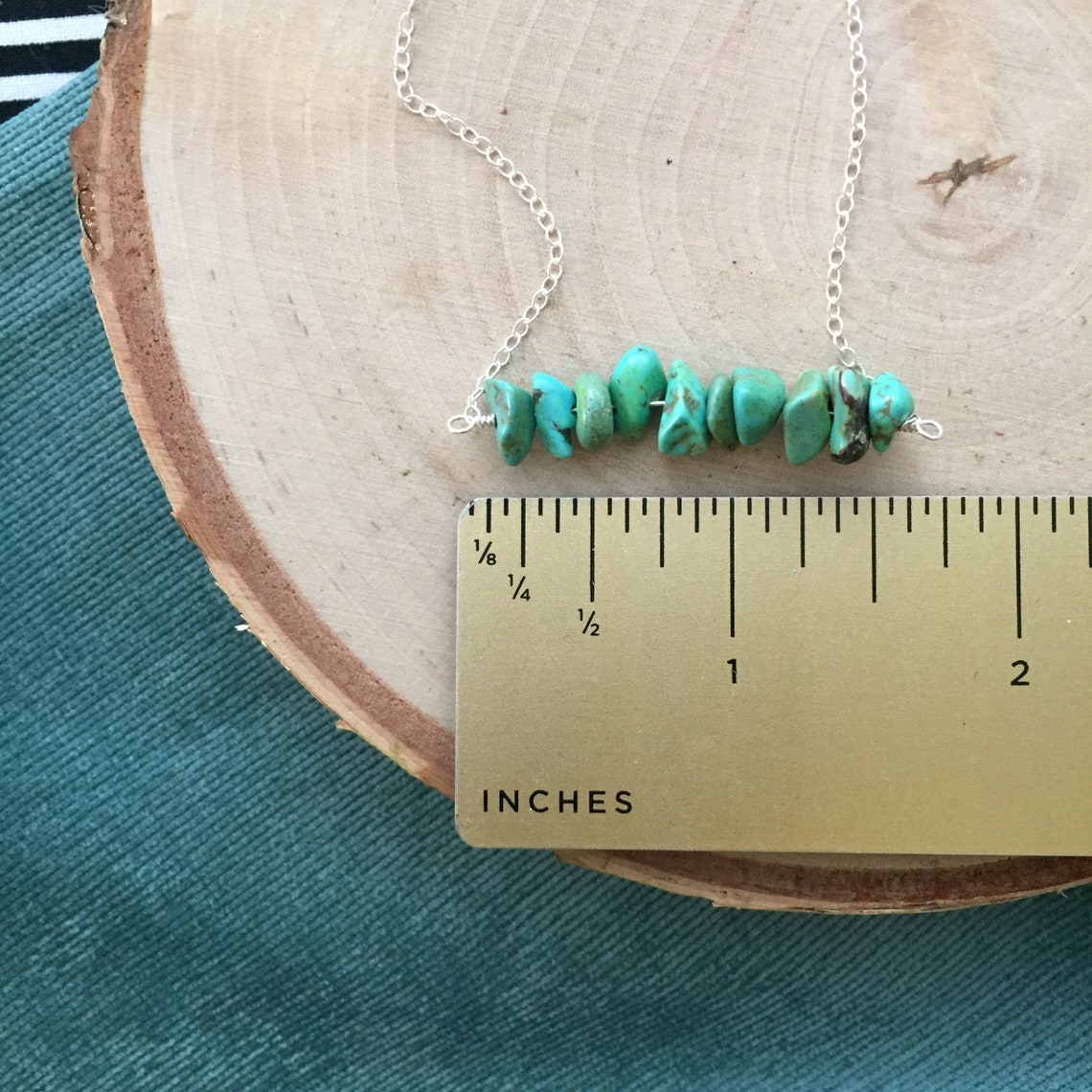 Turquoise Chip Necklace Turquoise Necklace Turquoise Bar - Etsy UK