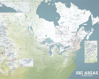 North America Continent Map Wall Poster 30x40 | Etsy