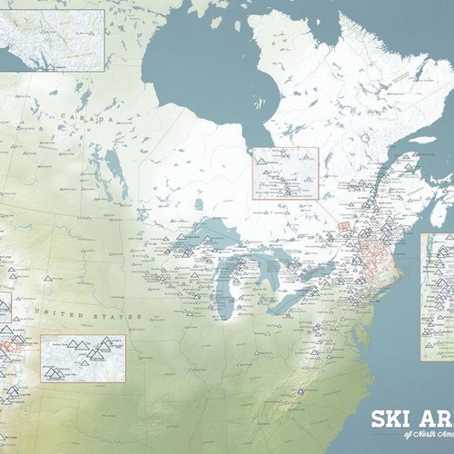 Northeast Ski Resorts Map 24x36 Poster - Etsy