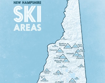 New York Ski Resorts Map 18x24 Poster | Etsy
