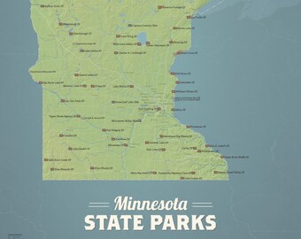 Minnesota State Parks & Public Land Map 24x36 Poster | Etsy