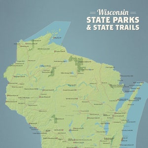 Wisconsin State Parks Map 18x24 Poster - Etsy