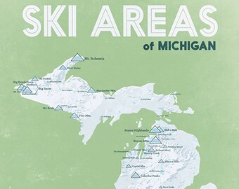 Pennsylvania Ski Resorts Map 11x14 Print | Etsy