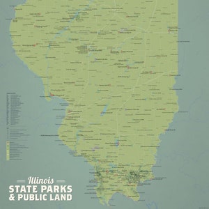 Illinois State Parks & Public Lands Map 24x36 Poster - Etsy