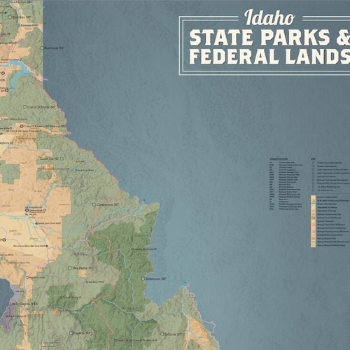 Idaho State Parks & Federal Lands Map 24x36 Poster - Etsy