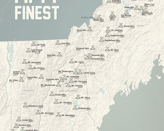 Adirondack Fire Tower Challenge Map 11x14 Print | Etsy