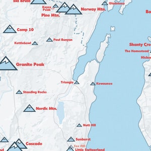 Upper Midwest Ski Resorts Map 24x36 Poster - Etsy
