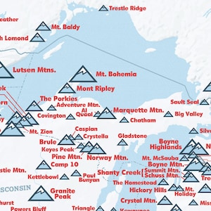 North America Ski Resorts Map 24x36 Poster - Etsy