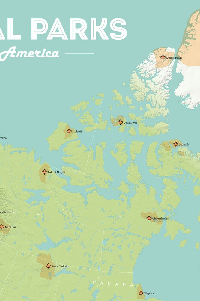 North America National Parks Map 24x36 Poster - Etsy Canada