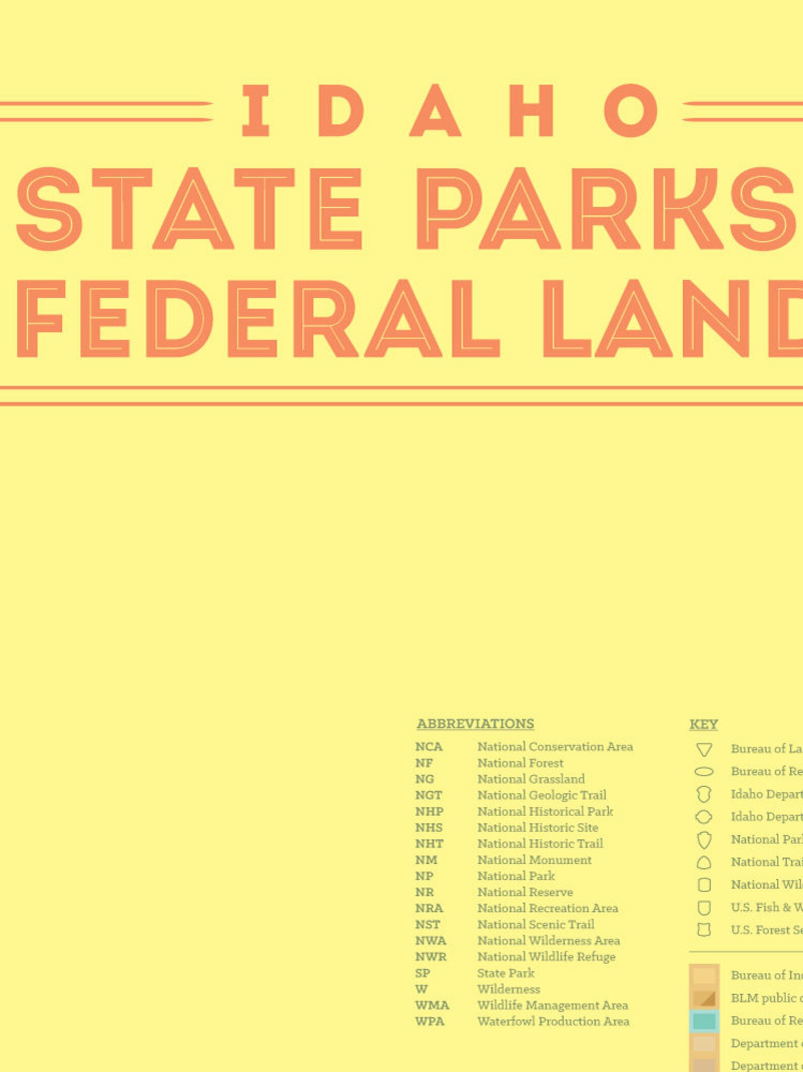 Idaho State Parks & Federal Lands Map 18x24 Poster - Etsy