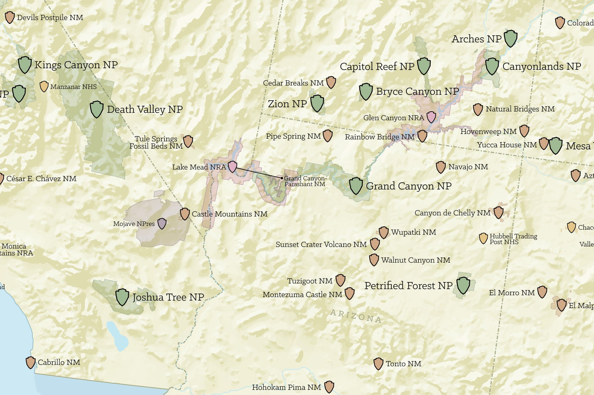 US National Park System Units Map 24x36 Poster | Etsy