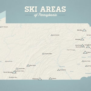 Pennsylvania Ski Resorts Map 11x14 Print - Etsy