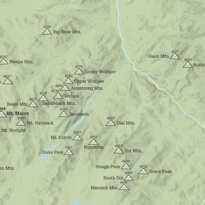 Adirondack High Peaks Map 11x14 Print - Etsy