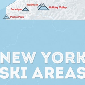 New York Ski Resorts Map 18x24 Poster - Etsy