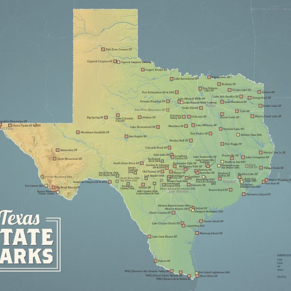 Texas State Map - Etsy