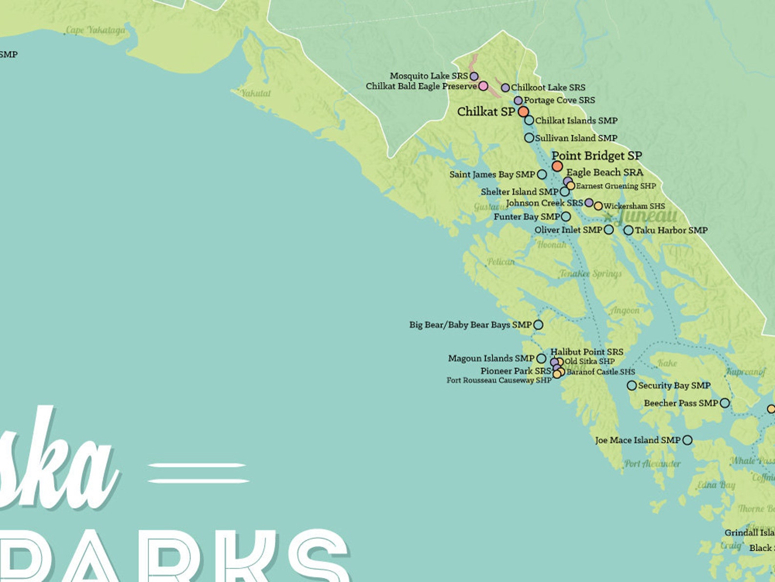 Alaska State Parks Map 18x24 Poster - Etsy