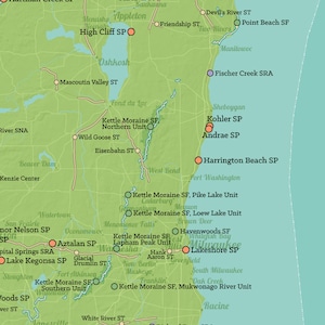 Wisconsin State Parks Map 18x24 Poster - Etsy