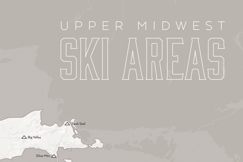 Upper Midwest Ski Resorts Map 24x36 Poster | Etsy