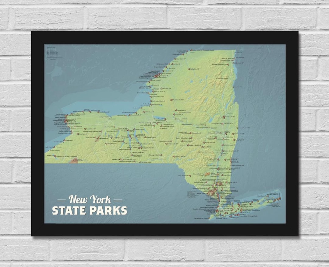New York State Parks Map 18x24 Poster - Etsy