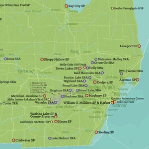 Michigan State Parks Map 18x24 Poster - Etsy
