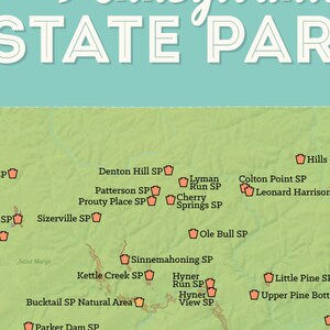 Pennsylvania State Parks Map 18x24 Poster - Etsy