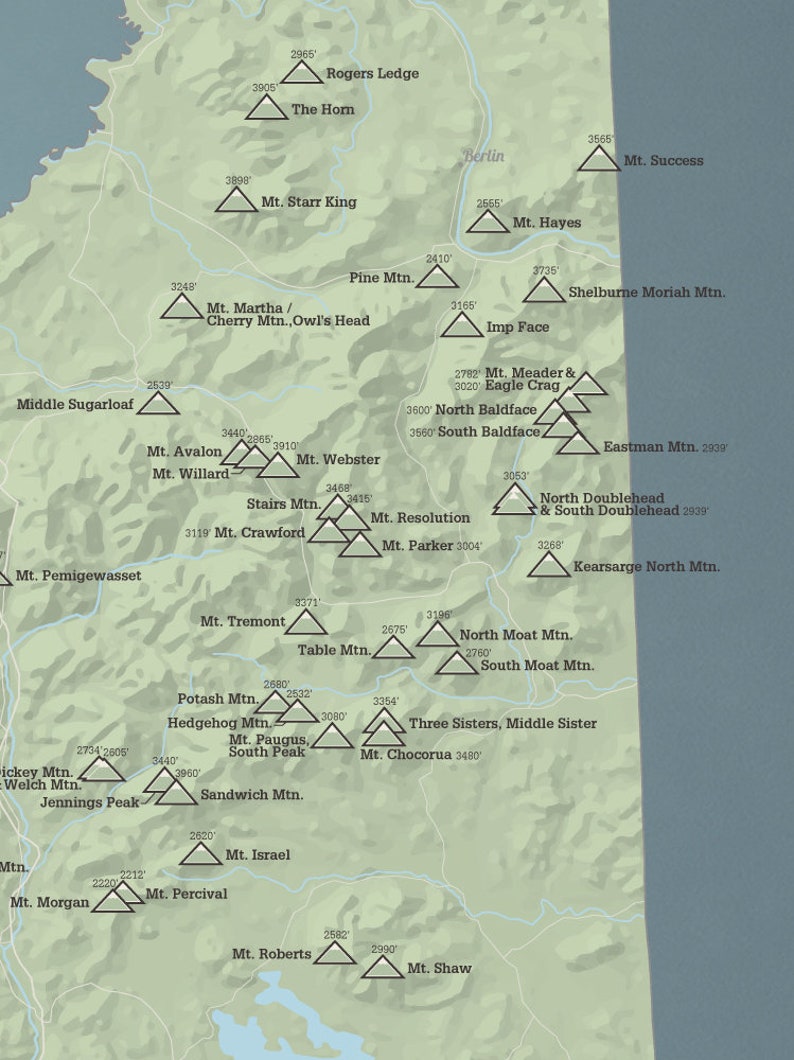 New Hampshire '52 With A View' Map 18x24 Poster | Etsy