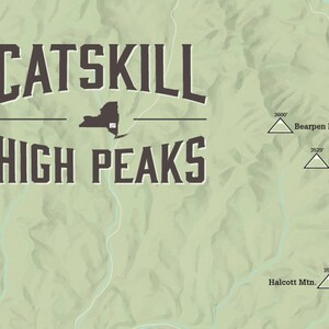 Catskill High Peaks Map 11x14 Print - Etsy