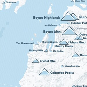 Michigan Ski Resorts Map 11x14 Print - Etsy