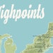 State Highpoints Map 11x14 Print - Etsy