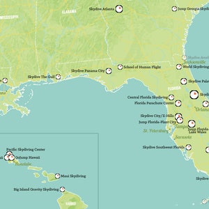 US Skydiving Dropzones Map 24x36 Poster - Etsy